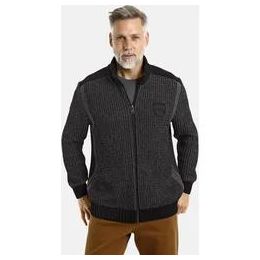 Strickjacke Jan Vanderstorm "Strickjacke HALSTEN", Herren, Gr. 4XL, schwarz, Obermaterial: 50% Baumwolle CO. 50% Polyacryl PAN., unifarben, normal, Strickjacken Strickjacke