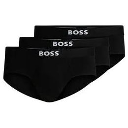 Hipster BOSS "3P BOSS ONE", Herren, Gr. L (52), schwarz (schwarz 001), Jersey, Obermaterial: 95% Baumwolle, 5% Elasthan, unifarben, Unterhosen