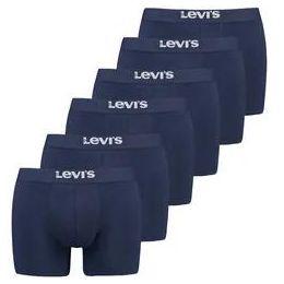 Levi's Boxershorts LEVI'S "Boxershort SOLID BASIC BOXER BRIEF ORG CO 6P ECOM 6er Pack", Herren, Gr. M, blau (navy), Obermaterial: 95% Baumwolle CO. 5% Elasthan EL., Unterhosen