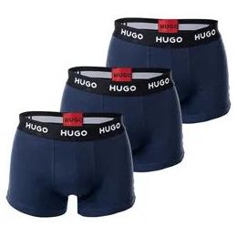 Boxershorts Hugo "Boxershort 3er Pack", Herren, Gr. M, blau, Obermaterial: 95% Baumwolle CO. 5% Elasthan EL., Unterhosen