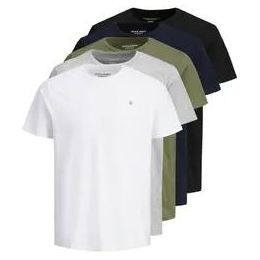 Jack & Jones T-Shirt JACK & JONES "T-Shirt JORJXJ 5er Pack", Damen, Gr. S, bunt (wei&szlig;, grau, gr&uuml;n, blau, schwarz), Obermaterial: 100% Baumwolle CO., Shirts T-Shirt