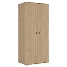 Kleiderschrank GAMI "2-t&uuml;riger Kleiderschrank", braun (kastanie natur nachbildung), B:86cm H:200cm T:58cm, Schr&auml;nke, Kleiderschrank, ein einfaches und funktionales, gut eingerichtetes Schrank