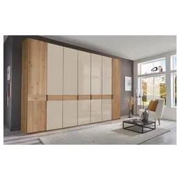 Kleiderschrank Wiemann "Cardiff", beige (glas champagner), B:344,2cm H:236cm T:58cm, Floatglas, Hartfaserplatte, Holzwerkstoff, Massivholz, Schr&auml;nke, Kleiderschrank, inkl. T&uuml;rd&auml;mpfung