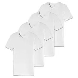 T-Shirt Schiesser "T-Shirt 2PACK T-shirt 4er Pack", Herren, Gr. L, wei&szlig;, Obermaterial: 95% Baumwolle CO. 5% Elasthan EL., Shirts T-Shirt