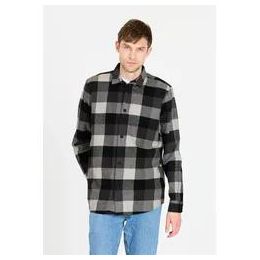 Fleeceshirt WHISTLER "Riglet", Herren, Gr. M, schwarz, 100% Baumwolle, kariert, ohne Ausschnitt, Shirts, Aus reiner Baumwolle