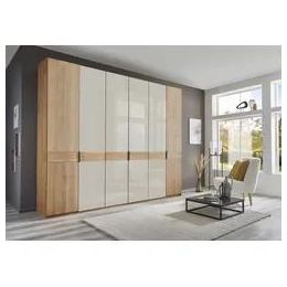 Kleiderschrank Wiemann "Cardiff, Massivholzt&uuml;ren in Kombination mit Glas- oder Spiegelt&uuml;ren", beige (glas champagner), B:295,2cm H:236cm T:58cm, Floatglas, Hartfaserplatte, Holzwerkstoff, Massivholz, Schr&auml;nke, Kleiderschrank, hochwertiges Design in langlebiger Qualit&auml;t, viel Stauraum