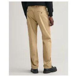 Chinohose Gant "REGULAR TWILL CHINOS", Herren, Gr. 31, L&auml;nge 34, gr&uuml;n (schwarz khaki), Twill, Obermaterial: 98% Baumwolle, 2% Elasthan, regular fit kn&ouml;chellang, Hosen Chinohose, Regumit gef&uuml;tterten Seitentaschen