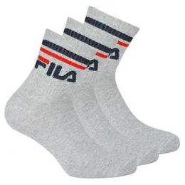 Kurzsocken Fila "Socken 3er Pack", Herren, Gr. 43-46, grau, Obermaterial: 80% Baumwolle CO. 18% Polyester PES. 2% Elasthan EL., Socken