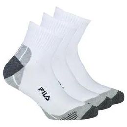 Kurzsocken Fila "Socken Fila QUARTER UNISEX SOCKS MULTISPORT 3P 3er Pack", Herren, Gr. 39-42, wei&szlig;, Obermaterial: 87% Polyester PES. 10% Baumwolle CO. 3% Elasthan EL., Socken