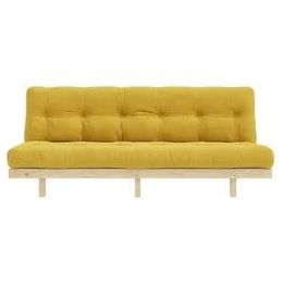 Schlafsofa KARUP DESIGN "Lean 200 Schlafsofa, G&auml;stebett, Sofa mit Futonmatratze", gelb (honey), B:200cm H:73cm T:100cm, Bezug: 100% Polyester, Sofas, Schlafsofa, Inkl. Futonmatratze, Liegefl&auml;che 130x200 cm, FSC zertifizierte Kiefer