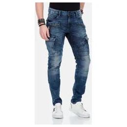 Cipo & Baxx 5-Pocket-Jeans CIPO & BAXX "Jeans", Damen, Gr. 31, L&auml;nge 34, blau, 98% Baumwolle, 2% Elasthan, unifarben, slim fit lang, Jeans 5-Pocket-Jeans, in schmaler Passform, CD-369