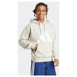 Kapuzensweatshirt Adidas SPORTSWEAR "ESSENTIALS BIG LOGO HOODIE", Herren, Gr. XL, grau (wonder alumina, wei&szlig;), Obermaterial: 55% Baumwolle, 36% Polyester, 9% Viskose, angesetztes B&uuml;ndchen, Sweatshirts, ohne Verschluss, mit Rippb&uuml;ndchen