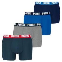 Boxershorts Puma "Boxershort 4er Pack", Herren, Gr. XL, blau (blau, grau), Obermaterial: 95% Baumwolle CO. 5% Elasthan EL., Unterhosen