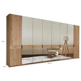Kleiderschrank Wiemann "Cardiff", braun (parsol, bronze, spiegelglas), B:393,1cm H:216cm T:58cm, Floatglas, Hartfaserplatte, Holzwerkstoff, Massivholz, Schr&auml;nke, Kleiderschrank, inkl. T&uuml;rd&auml;mpfung