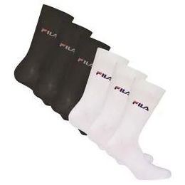 Kurzsocken Fila "Socken 6er Pack", Herren, Gr. 43-46, schwarz (schwarz, wei&szlig;), Obermaterial: 80% Baumwolle CO. 18% Polyester PES. 2% Elasthan EL., Socken