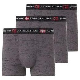 Retro Pants Jan Vanderstorm "3er Pack Retropant NORIK", Herren, Gr. L-XL, grau (dunkelgrau), Obermaterial: 95% Baumwolle CO. 5% Elasthan EL., Unterhosen