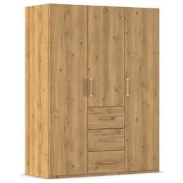 Dreht&uuml;renschrank Rauch "Kleiderschrank Schrank Garderobe Schlafzimmerschrank EVELYN", braun (asteiche), B:151cm H:197cm T:60cm, Holzwerkstoff, Schr&auml;nke, Dreht&uuml;renschrank, in elegantem Stil mit Schubladen 3 Breiten und 2 H&ouml;hen MADE IN GERMANY