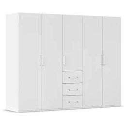 Dreht&uuml;renschrank Rauch "Kleiderschrank Schrank Garderobe Schlafzimmerschrank EVELYN", wei&szlig; (alpinwei&szlig;), B:251cm H:197cm T:60cm, Holzwerkstoff, Schr&auml;nke, Dreht&uuml;renschrank, in elegantem Stil mit Schubladen 3 Breiten und 2 H&ouml;hen MADE IN GERMANY