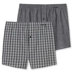 Webboxer Schiesser "Web-Boxershorts 2er Pack", Herren, Gr. 4XL, grau, Obermaterial: 100% Baumwolle CO., Unterhosen