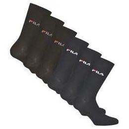 Kurzsocken Fila "Socken 6er Pack", Herren, Gr. 43-46, schwarz (schwarz, blau), Obermaterial: 80% Baumwolle CO. 18% Polyester PES. 2% Elasthan EL., Socken