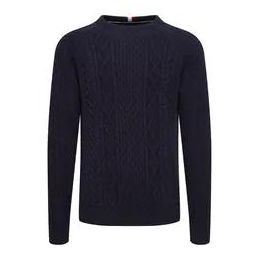 Strickfleece-Pullover FQ1924 "Strickpullover FQKyle", Herren, Gr. L, blau (salute), Obermaterial: 60% Baumwolle CO. 40% Polyacryl PAN., Pullover