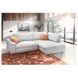 Ecksofa exxpo - SOFA FASHION "Casa Grande inkl. Bettfunktion & Bettkasten, bequem", wei&szlig; (snow, peach), B:268cm H:90cm T:178cm, Sofas, Ecksofa, Breite 268cm, L-Form, guter Sitzkomfort, gro&szlig;e Liegefl&auml;che
