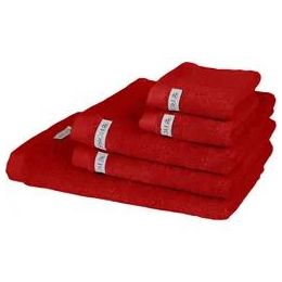 Handtuch Set Ross "Sinfonie", rot (kirsche), 5 Stk., Frottier, Frottier, Obermaterial: 100% Baumwolle, Handtuch-Sets, beinhaltet Handt&uuml;cher, Badetuch und G&auml;stet&uuml;cher