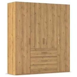 Dreht&uuml;renschrank Rauch "Kleiderschrank Schrank Garderobe Schlafzimmerschrank EVELYN", braun (asteiche), B:201cm H:223cm T:60cm, Holzwerkstoff, Schr&auml;nke, Dreht&uuml;renschrank, in elegantem Stil mit Schubladen 3 Breiten und 2 H&ouml;hen MADE IN GERMANY
