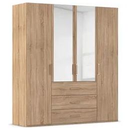 Dreht&uuml;renschrank Rauch "Kleiderschrank Schrank Garderobe Schlafzimmerschrank EVELYN", braun (eiche sonoma), B:201cm H:223cm T:61cm, Holzwerkstoff, Schr&auml;nke, Dreht&uuml;renschrank, in elegantem Stil mit Schubladen 3 Breiten und 2 H&ouml;hen MADE IN GERMANY