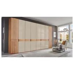 Kleiderschrank Wiemann "Cardiff, Massivholzt&uuml;ren in Kombination mit Glas- oder Spiegelt&uuml;ren", beige (glas champagner), B:393,1cm H:216cm T:58cm, Floatglas, Hartfaserplatte, Holzwerkstoff, Massivholz, Schr&auml;nke, Kleiderschrank, hochwertiges Design in langlebiger Qualit&auml;t, viel Stauraum