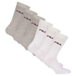Kurzsocken Fila "Socken 6er Pack", Herren, Gr. 39-42, grau (grau, wei&szlig;), Obermaterial: 80% Baumwolle CO. 18% Polyester PES. 2% Elasthan EL., Socken