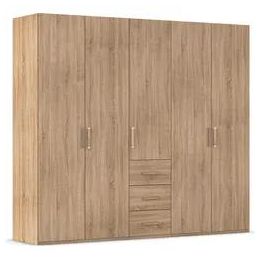 Dreht&uuml;renschrank Rauch "Kleiderschrank Schrank Garderobe Schlafzimmerschrank EVELYN", braun (eiche sonoma), B:251cm H:223cm T:60cm, Holzwerkstoff, Schr&auml;nke, Dreht&uuml;renschrank, in elegantem Stil mit Schubladen 3 Breiten und 2 H&ouml;hen MADE IN GERMANY