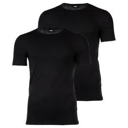Unterhemd BOSS "Unterhemd TShirtRN 2P Modern 2er Pack", Herren, Gr. M, N-Gr, schwarz, Obermaterial: 95% Baumwolle CO. 5% Elasthan EL., Unterhemden Unterhemd