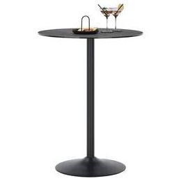 Bartisch "Salinas", schwarz (schwarz, matt schwarz, schwarz), B:80cm H:105cm T:80cm, SET ONE BY Musterring, Tische, Bartisch, Trompeten-S&auml;ule in schwarz, Platte aus Glas-Keramik, H&ouml;he 105 cm