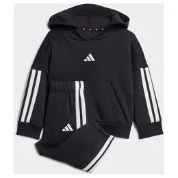 Trainingsanzug Adidas SPORTSWEAR "I 3S FL HD JOG", M&auml;dchen, Gr. 74, schwarz-wei&szlig; (schwarz, wei&szlig;), Obermaterial: 70% Baumwolle, 30% Polyester, Sportanz&uuml;ge Trainingsanzug