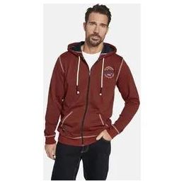 Kapuzensweatjacke Jan Vanderstorm "Sweatjacke JOKORA", Herren, Gr. 3XL, rot (rot melange), Obermaterial: 65% Baumwolle CO. 35% Polyester COOLMAX PES(Coolmax)., Sweatjacken