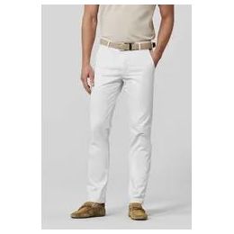 Chinos MEYER "Roma", Herren, Gr. 25, Normalgr&ouml;&szlig;en, wei&szlig;, 98% Baumwolle, 2% Elasthan, unifarben, regular fit lang, Hosen, mit Stretch-Dehnbund