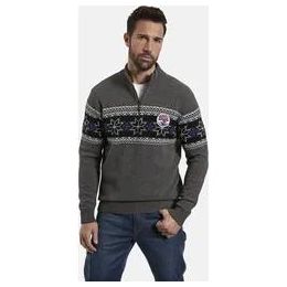 Troyer Jan Vanderstorm "Pullover EERU", Herren, Gr. XL, grau (dunkelgrau), Obermaterial: 55% Polyacryl PAN. 45% Baumwolle CO., Pullover Troyer