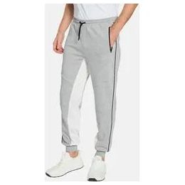 Sweathose Babista "Sweathose DORIETTA", Herren, Gr. 58, wei&szlig; (hellgrau melange), regular fit, Hosen Sweathose, mit Kontraststreifen