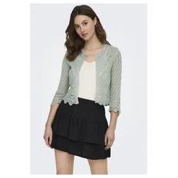 Jacqueline de Yong Strickjacke JDY "JDYSUN 3/4 CROPPED CARDIGAN KNT NOOS", Damen, Gr. L, gr&uuml;n (jadeite), Strick, Obermaterial: 100% Polyacryl, unifarben, regular fit kurz, V-Ausschnitt, Strickjacken Strickjacke