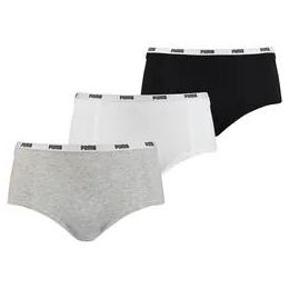 Panty Puma "Panty 3er Pack", Damen, Gr. L, bunt (grau, wei&szlig;, schwarz), Obermaterial: 95% Baumwolle CO. 5% Elasthan EL., Unterhosen Panty
