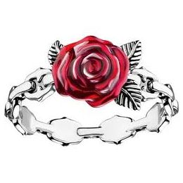 Fingerring Thomas Sabo "Roses Romance" Gr. 60, bunt (silberfarben, rot), Fingerringe, Damen, 60, Silber 925 (recycelt), 4,5mm, Fingerring