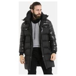 Cipo & Baxx Winterjacke CIPO & BAXX "Jacke", Herren, Gr. XL, schwarz, Stoff, 100% Polyester, unifarben, regular fit normal, Jacken Winterjacke, mit Kapuze
