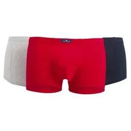 Boxershorts Tom Tailor "Boxershort 3er Pack", Herren, Gr. S, bunt (marine, rot, grau), Obermaterial: 95% Baumwolle CO. 5% Elasthan EL., Unterhosen