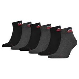 Levi's Kurzsocken LEVI'S "Socken 6er Pack", Herren, Gr. 39-42, schwarz (schwarz, grau), Obermaterial: 83% Baumwolle CO. 15% Polyamid PA. 2% Elasthan EL., Socken