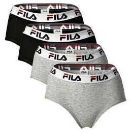 Panty Fila "Panty 4er Pack", Damen, Gr. XL, schwarz (schwarz, grau), Obermaterial: 95% Baumwolle CO. 5% Elasthan EL., Unterhosen Panty
