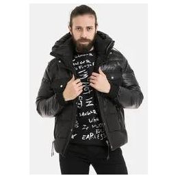 Cipo & Baxx Winterjacke CIPO & BAXX "Jacke", Herren, Gr. S, schwarz, Stoff, 100% Polyester, unifarben, regular fit normal, Jacken Winterjacke, mit Kapuze