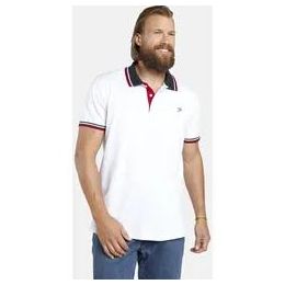 Poloshirt Jan Vanderstorm "Doppelpack Poloshirt JOHAN", Herren, Gr. 4XL, wei&szlig; (wei&szlig; dunkelblau), Obermaterial: 100% Baumwolle CO., Shirts