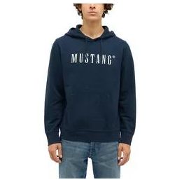 Sweatshirt Mustang "Herren Style Bronson", Herren, Gr. L, blau (dunkelblau), 100% Baumwolle, regular fit, Sweatshirts Sweatshirt