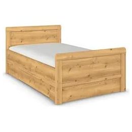 Stauraumbett Rauch "Bett Einzelbett Stollenbett Bettk&auml;sten EVELYN", braun (asteiche), B:129cm H:94cm L:210cm, Betten, Stauraumbett, in Komforth&ouml;he mit Holzkopfteil sowie Schubladen MADE IN GERMANY